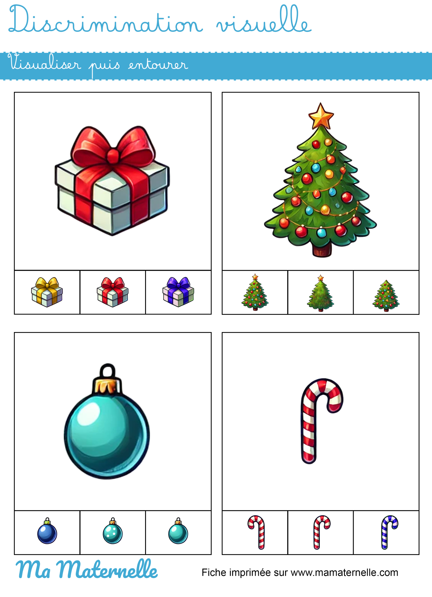 Discrimination visuelle : visualiser puis entourer - Ma Maternelle