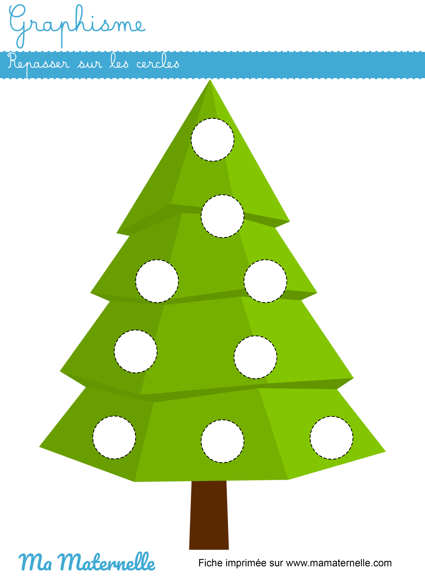 Graphisme : repasser sur les cercles - Ma Maternelle