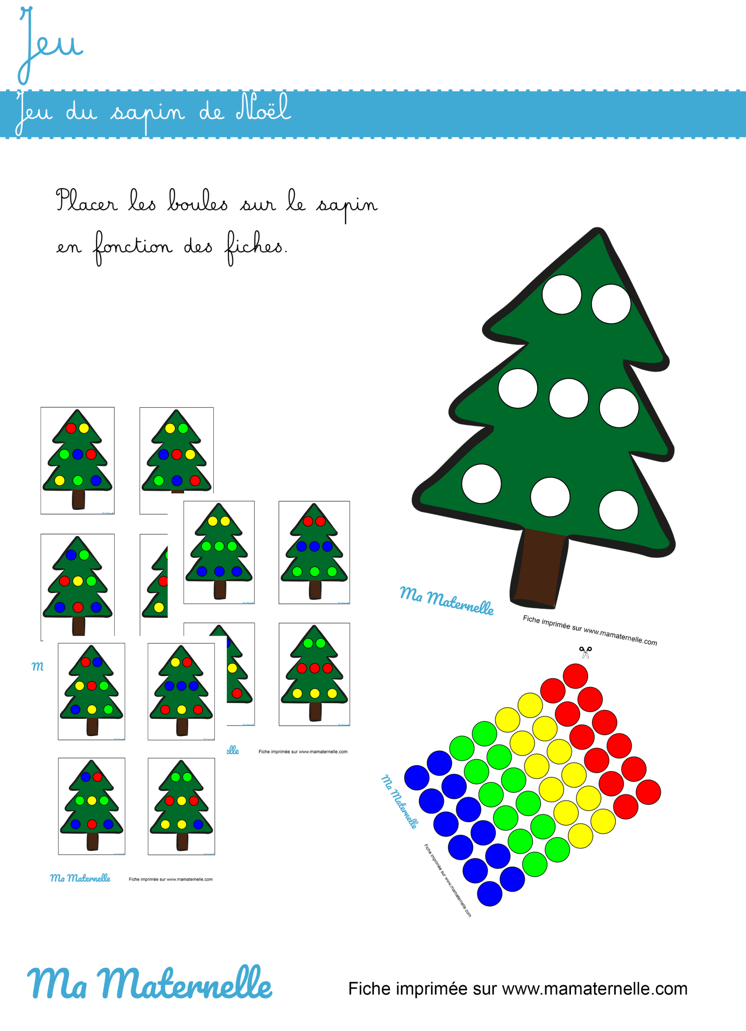 Jeu du sapin avec modèles - Ma Maternelle