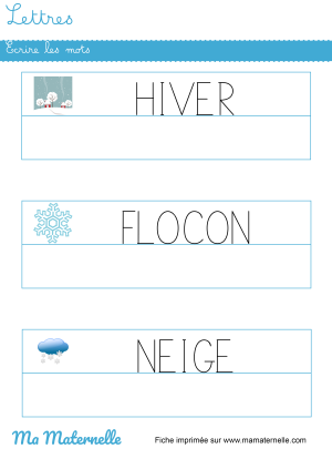 Lettres : écrire les mots - Ma Maternelle