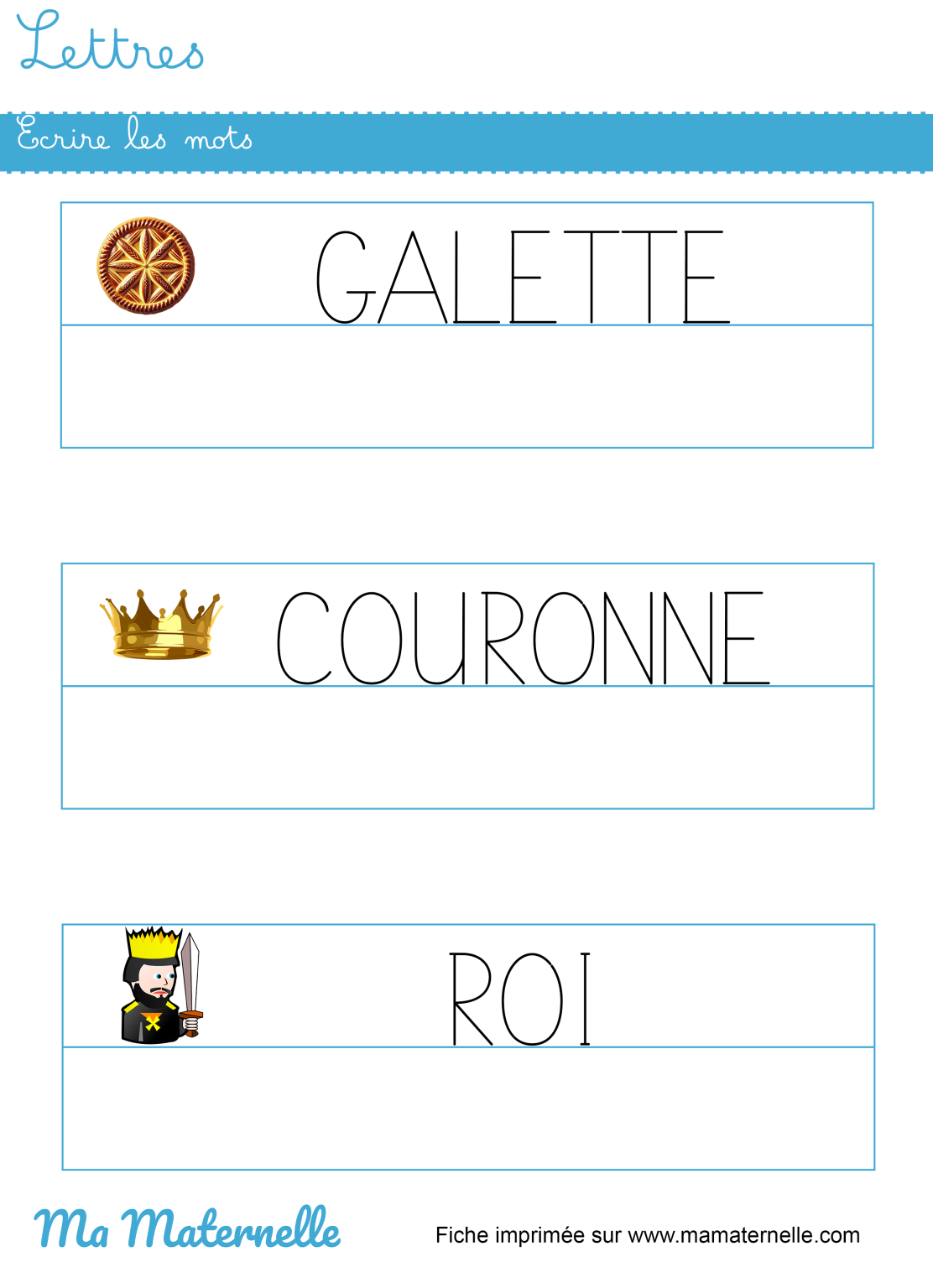 Lettres : écrire les mots - Ma Maternelle