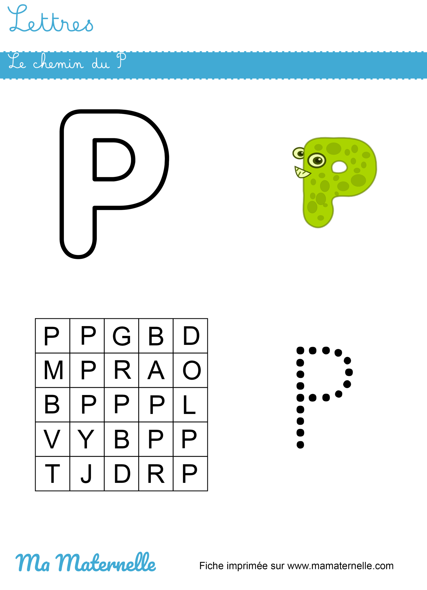 Lettres : le chemin du P - Ma Maternelle