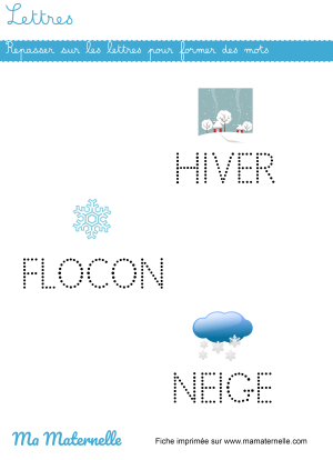 Lettres : repasser sur les lettres pour former des mots - Ma Maternelle