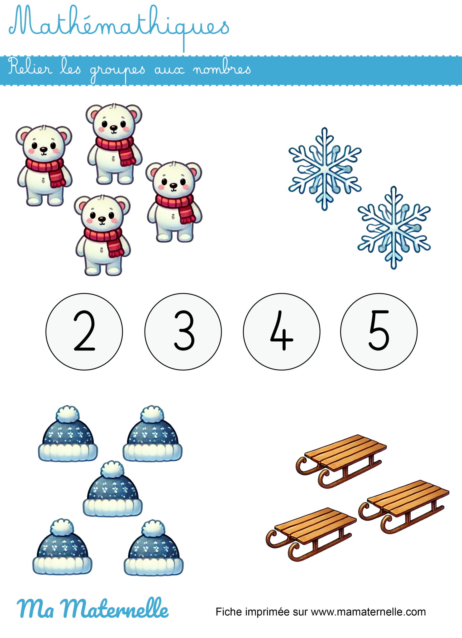 Mathématiques : relier les groupes aux nombres - Ma Maternelle