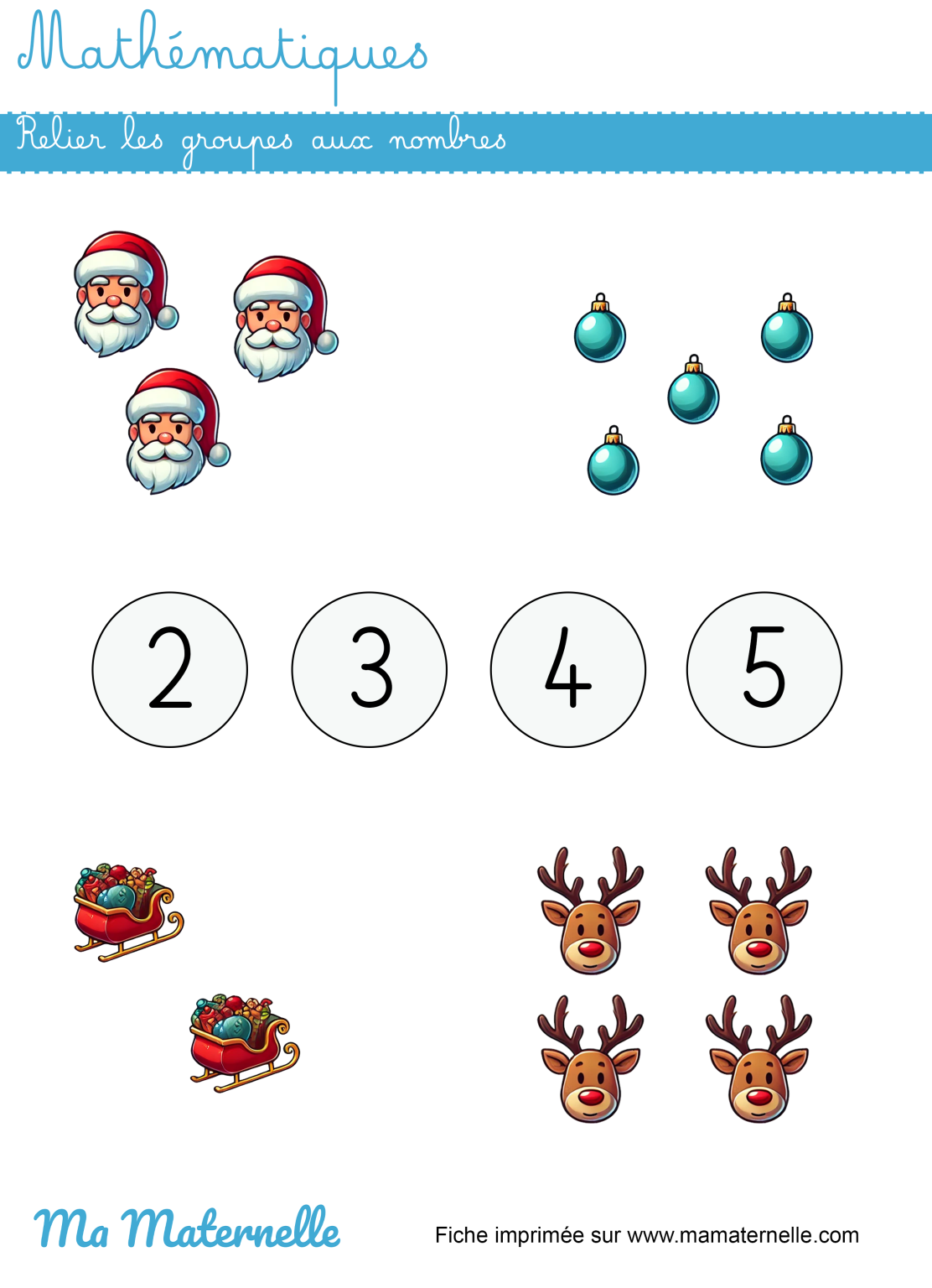 Mathématiques : relier les groupes aux nombres - Ma Maternelle