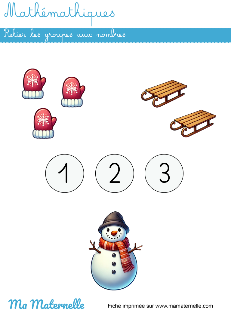 Mathématiques : relier les groupes aux nombres - Ma Maternelle