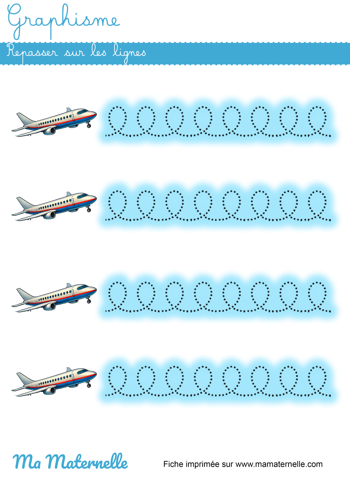 Graphisme : repasser sur les lignes - Ma Maternelle