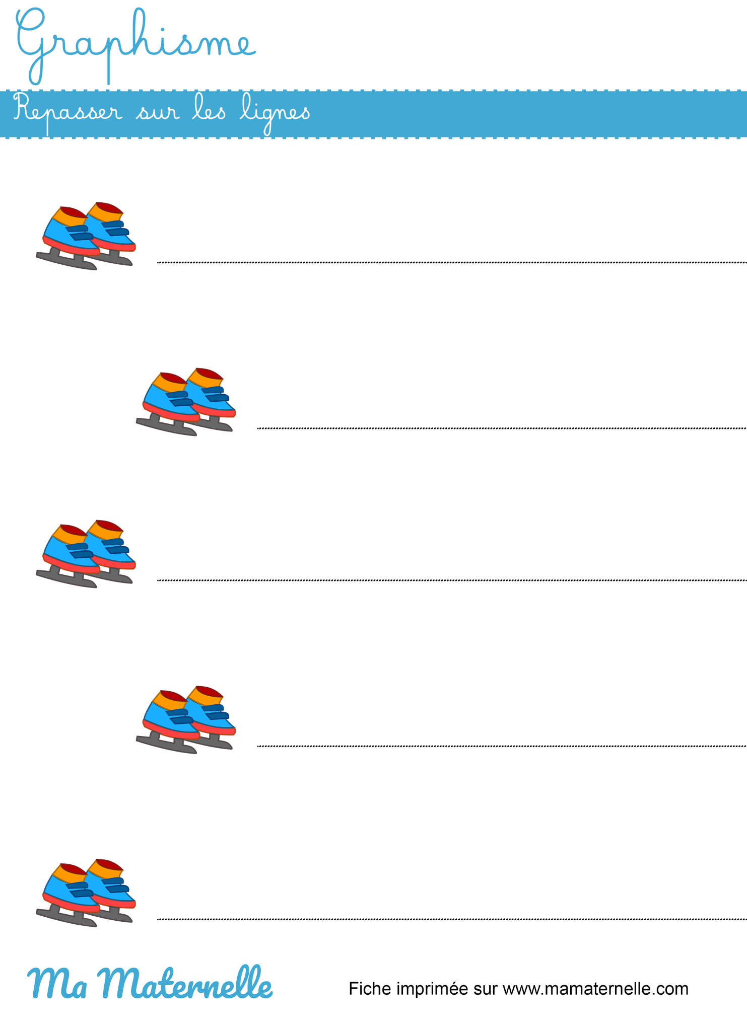 Graphisme : repasser sur les lignes - Ma Maternelle