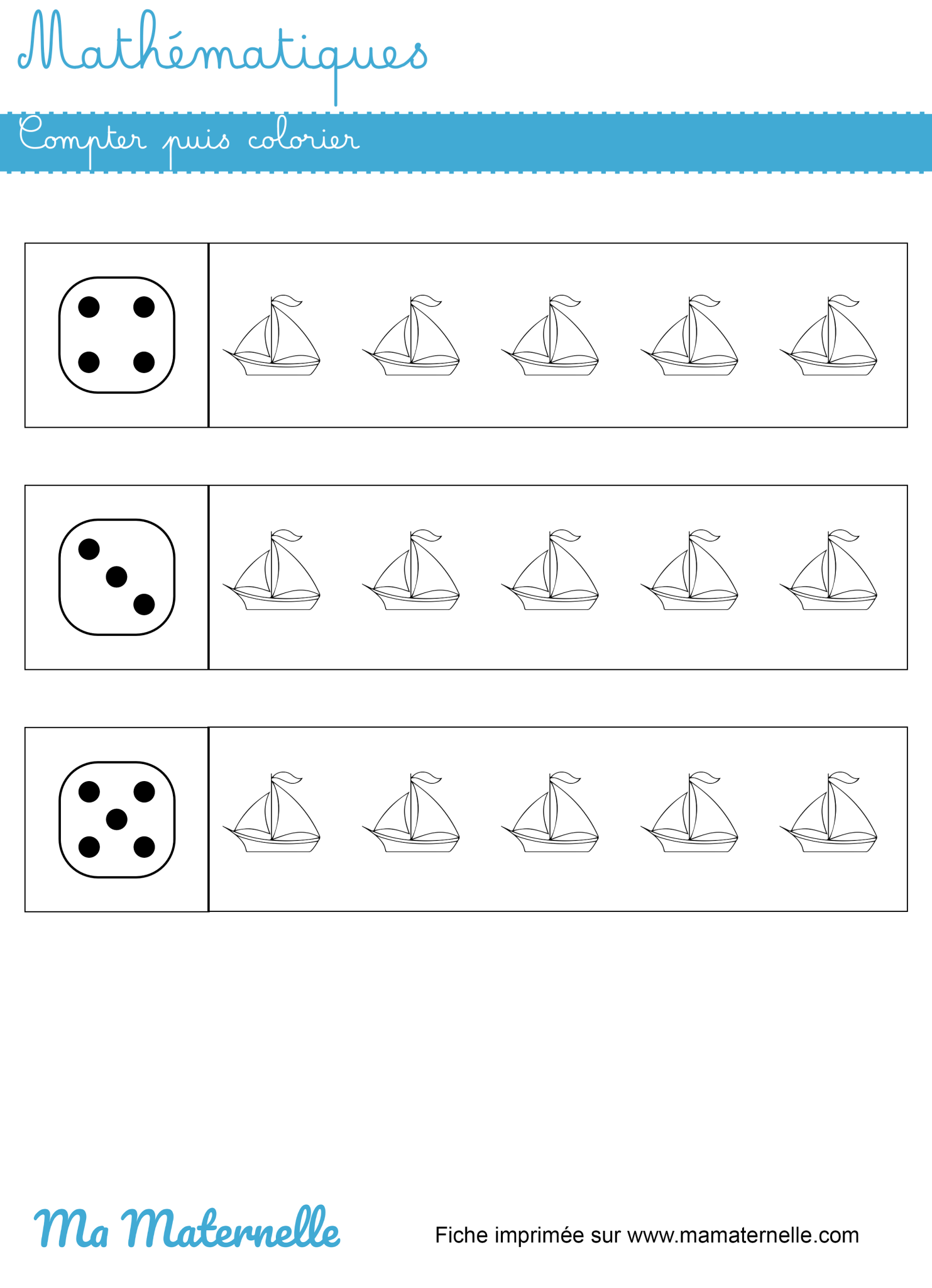 Mathématiques : compter puis colorier - Ma Maternelle