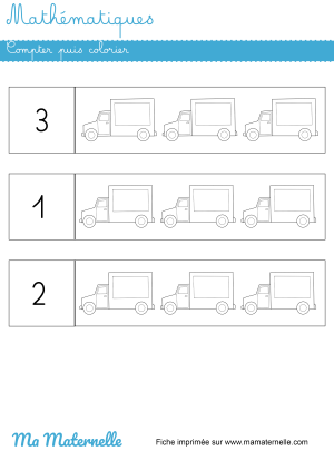 Mathématiques : compter puis colorier - Ma Maternelle