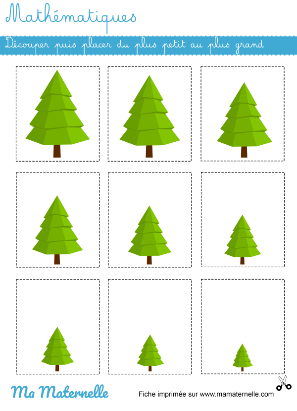 Mathématiques : découper et classer - Ma Maternelle