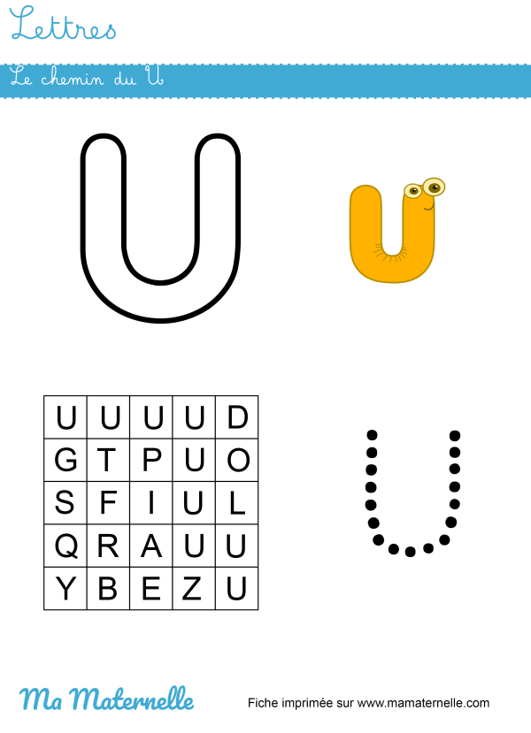 Lettres : le chemin du U - Ma Maternelle