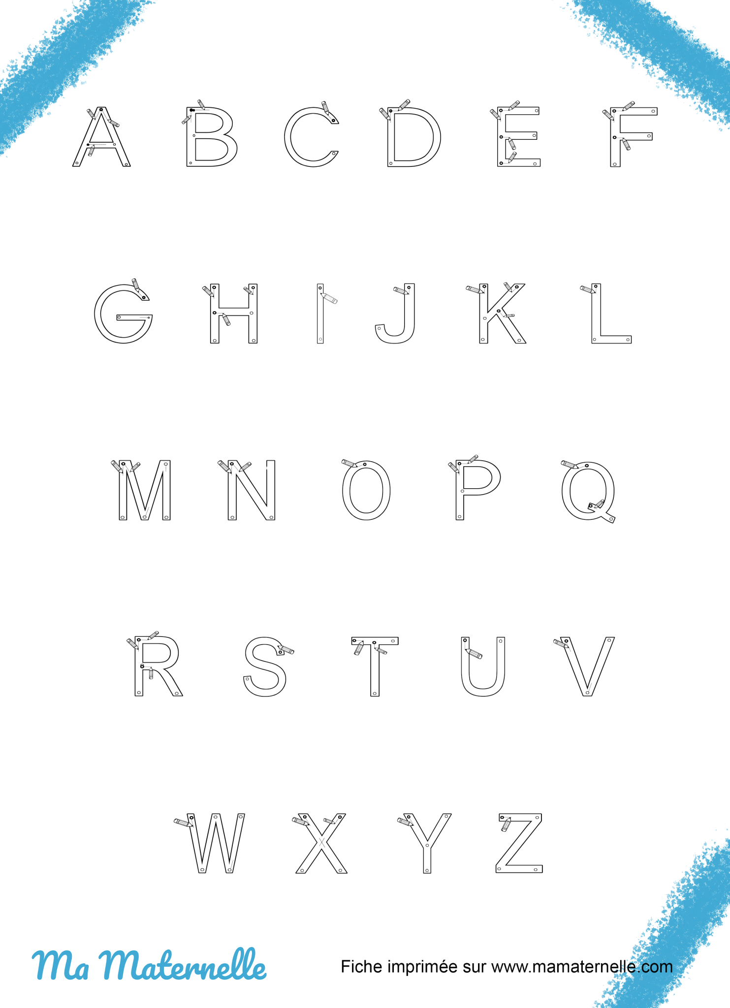 Lettres : tracer les lettres de l'alphabet - Ma Maternelle