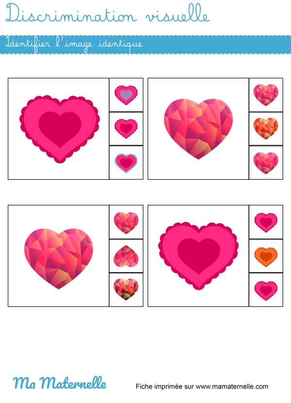 Discrimination visuelle : identifier l'image identique - Ma Maternelle