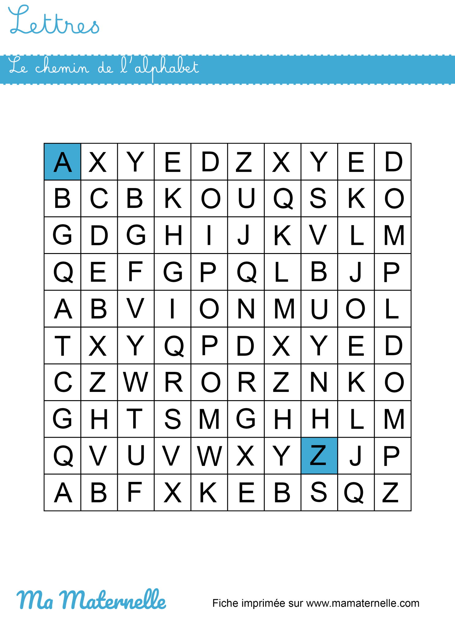 Lettres : le chemin de l'alphabet - Ma Maternelle