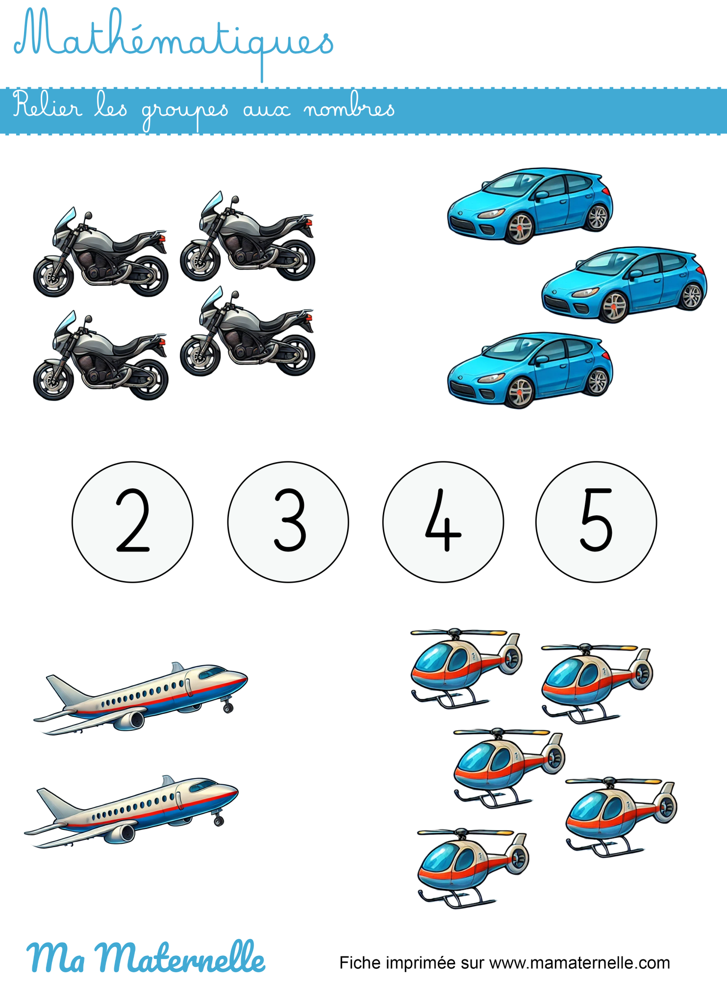 Mathématiques : relier les groupes aux nombres - Ma Maternelle