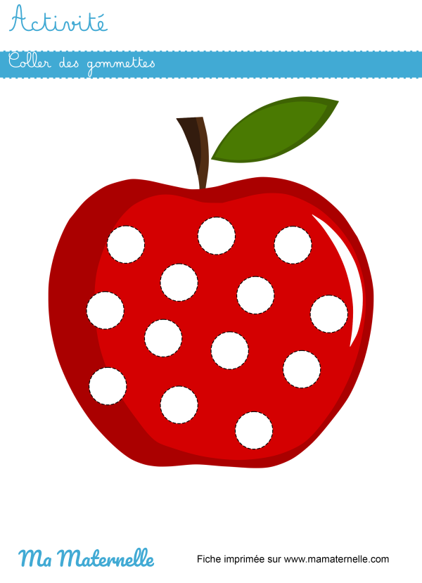 Activité : coller des gommettes - Ma Maternelle