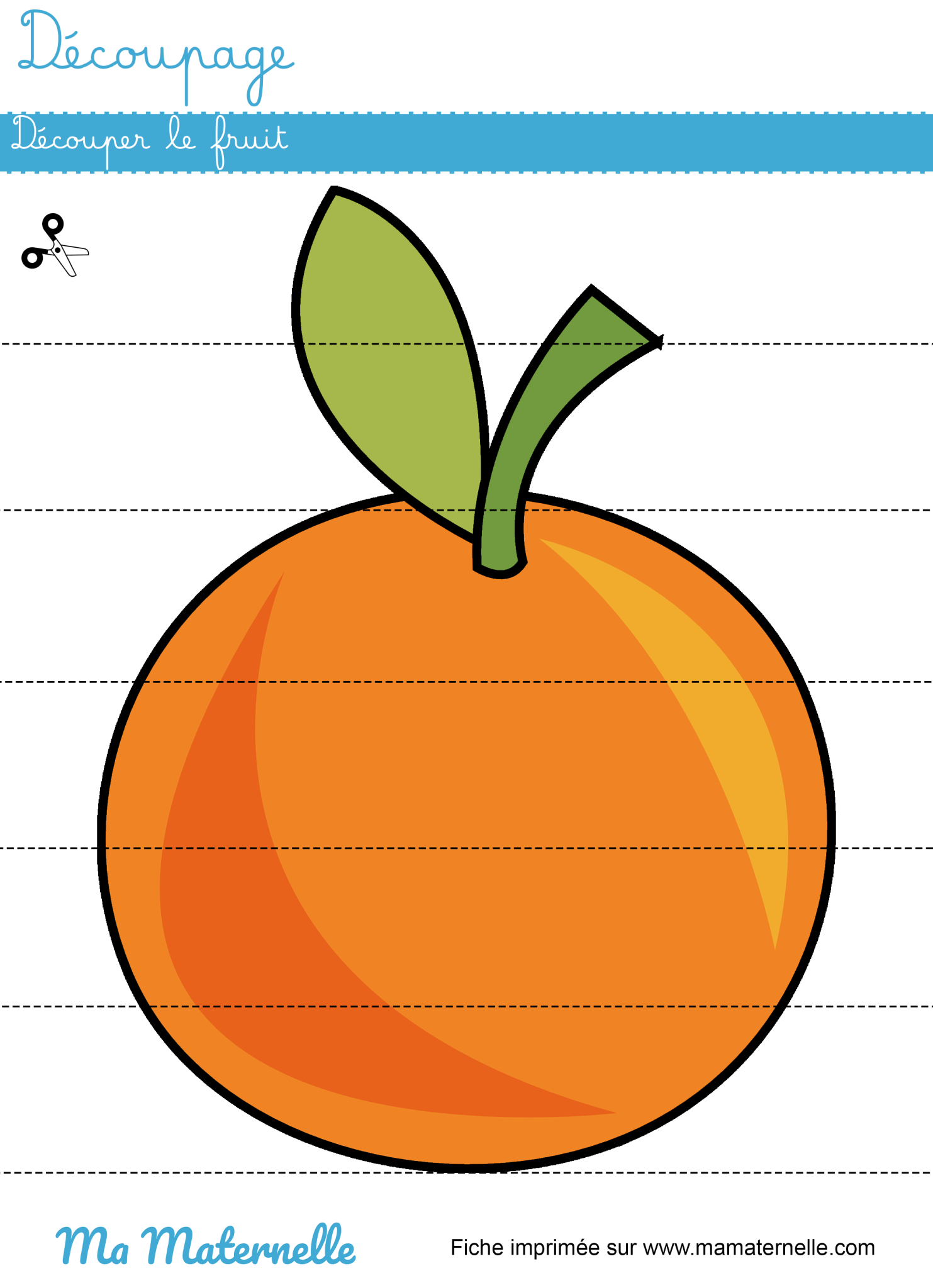 Découpage : découper le fruit - Ma Maternelle