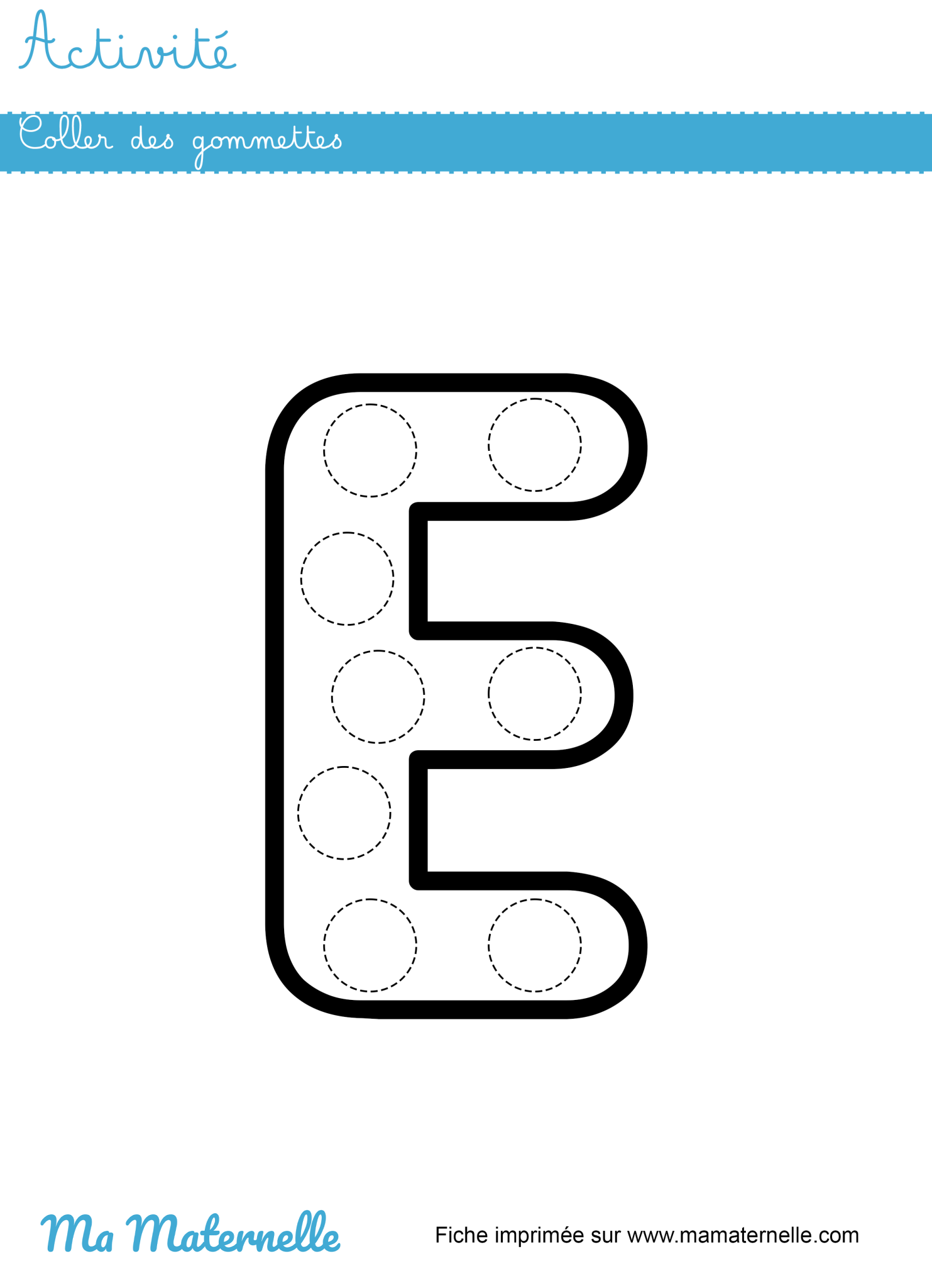 Activité : coller des gommettes - Ma Maternelle