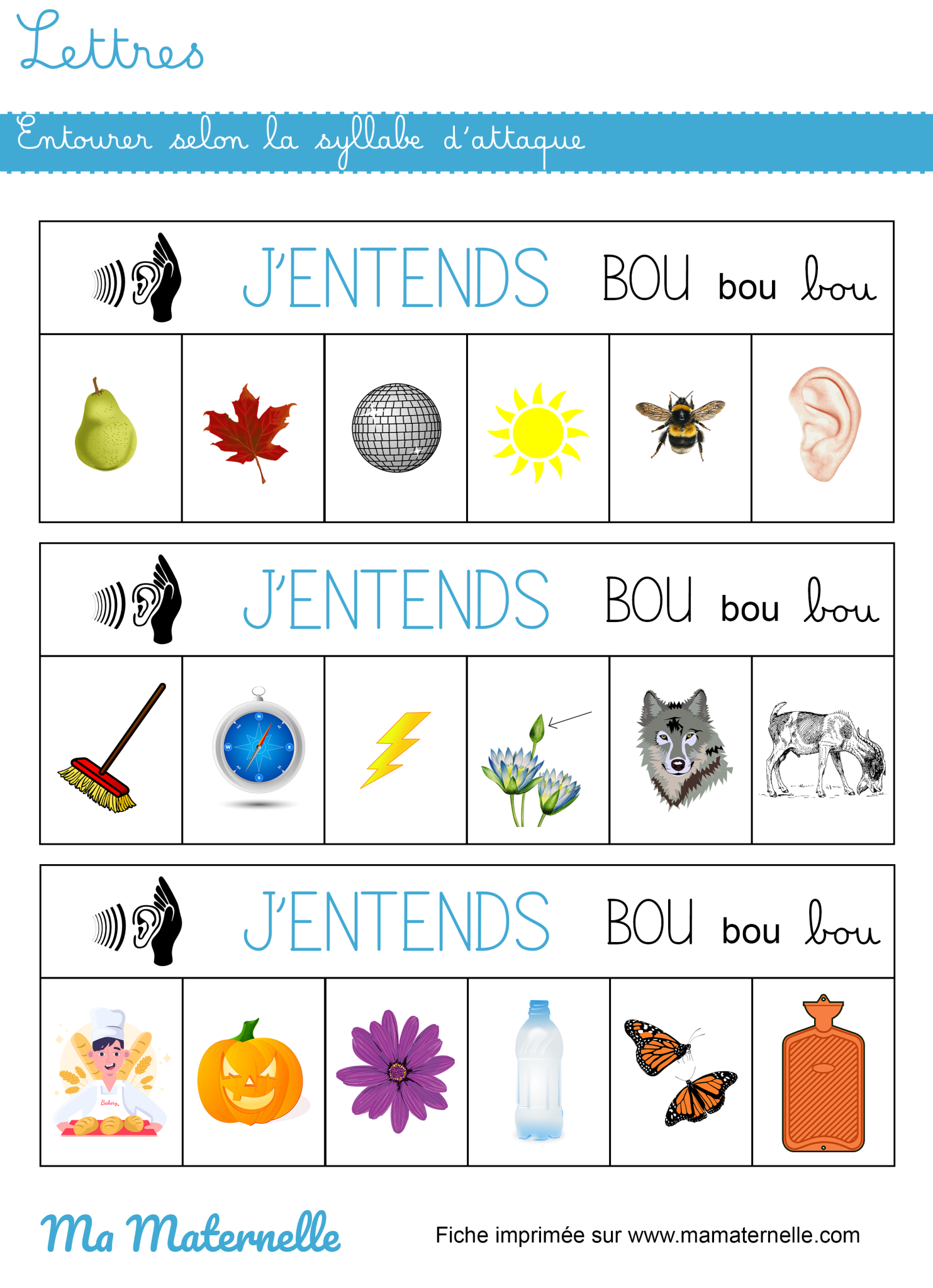 Fiche Syllabe D’Attaque Maternelle – PBCYJ