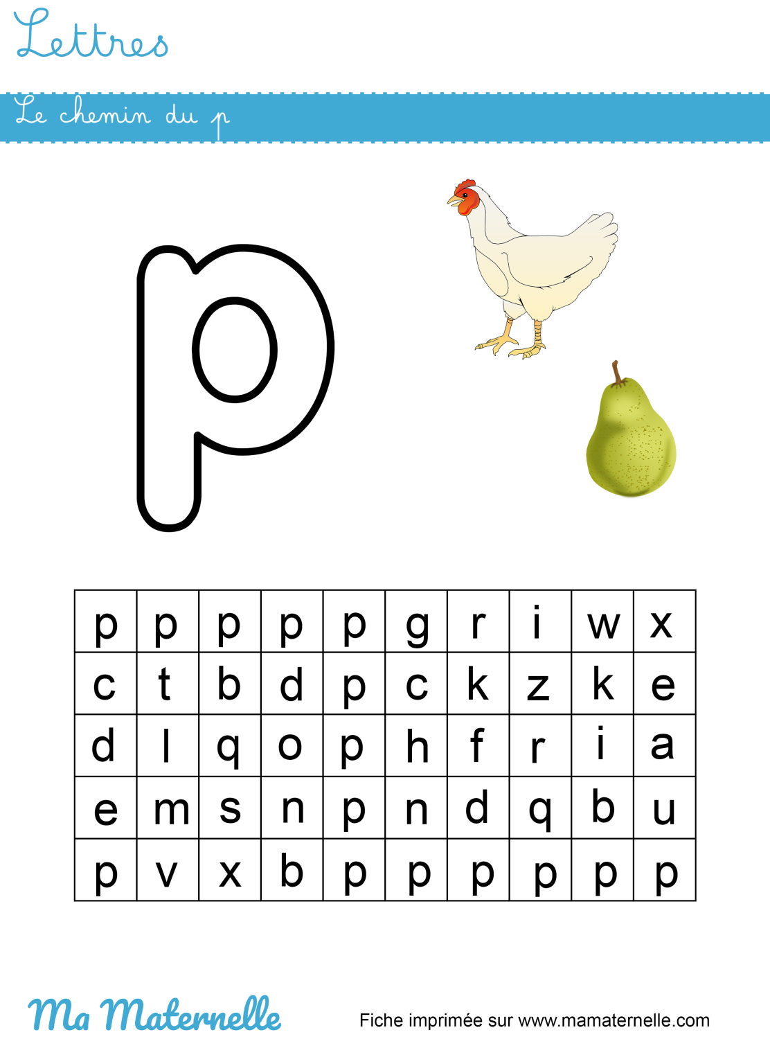 Lettres : le chemin du p - Ma Maternelle