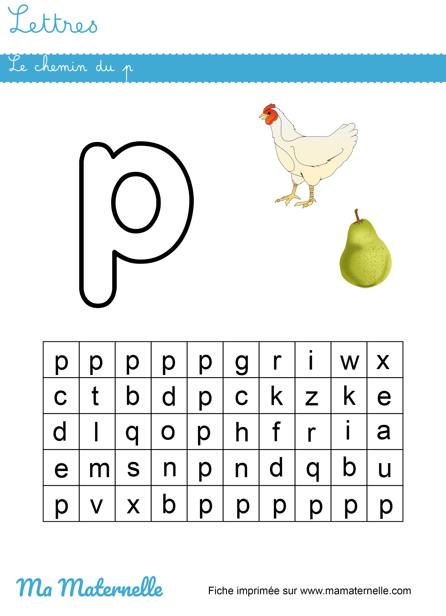 Lettres : le chemin du p - Ma Maternelle