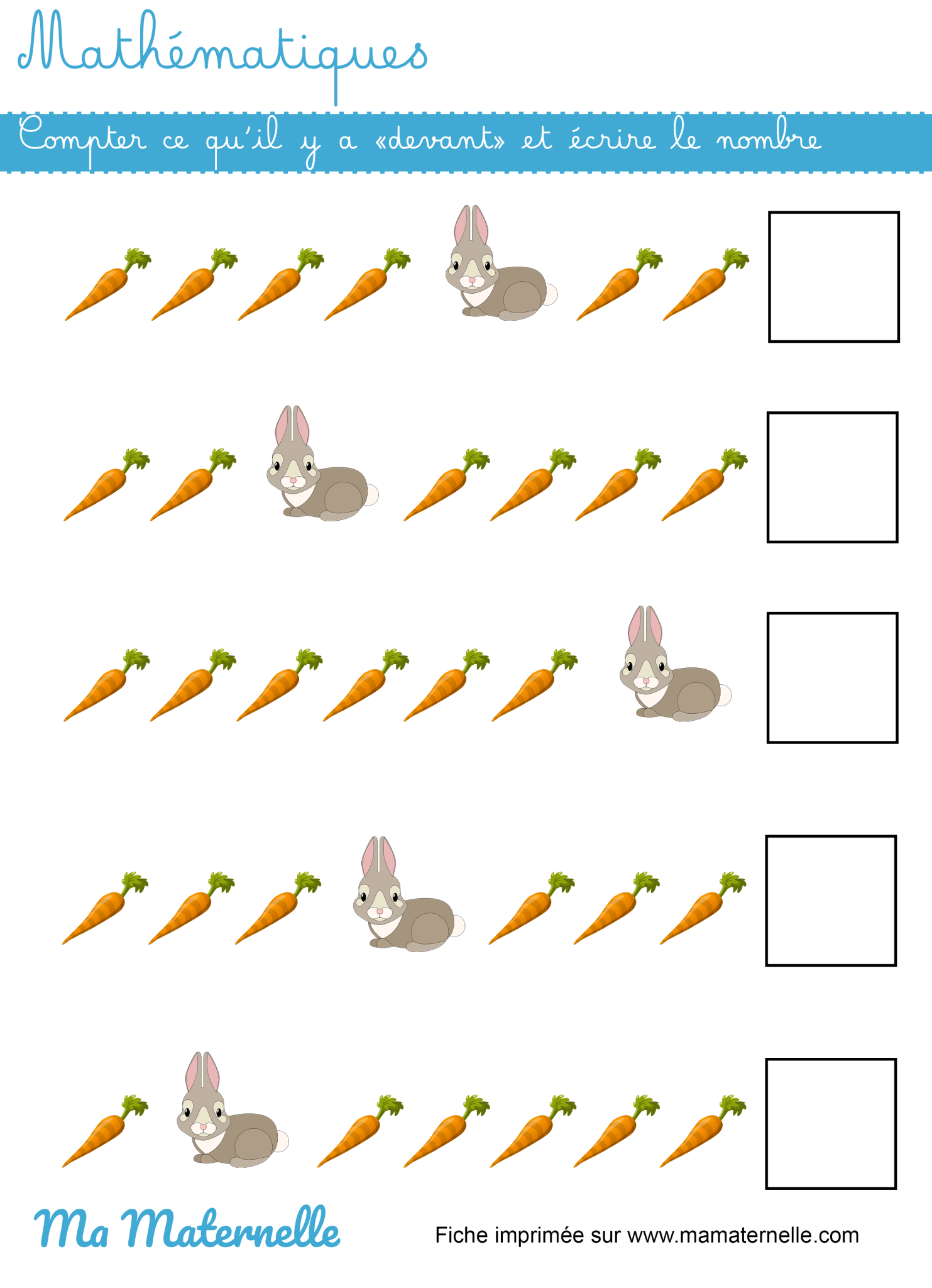 Mathématiques : compter ce qu'il y a devant - Ma Maternelle