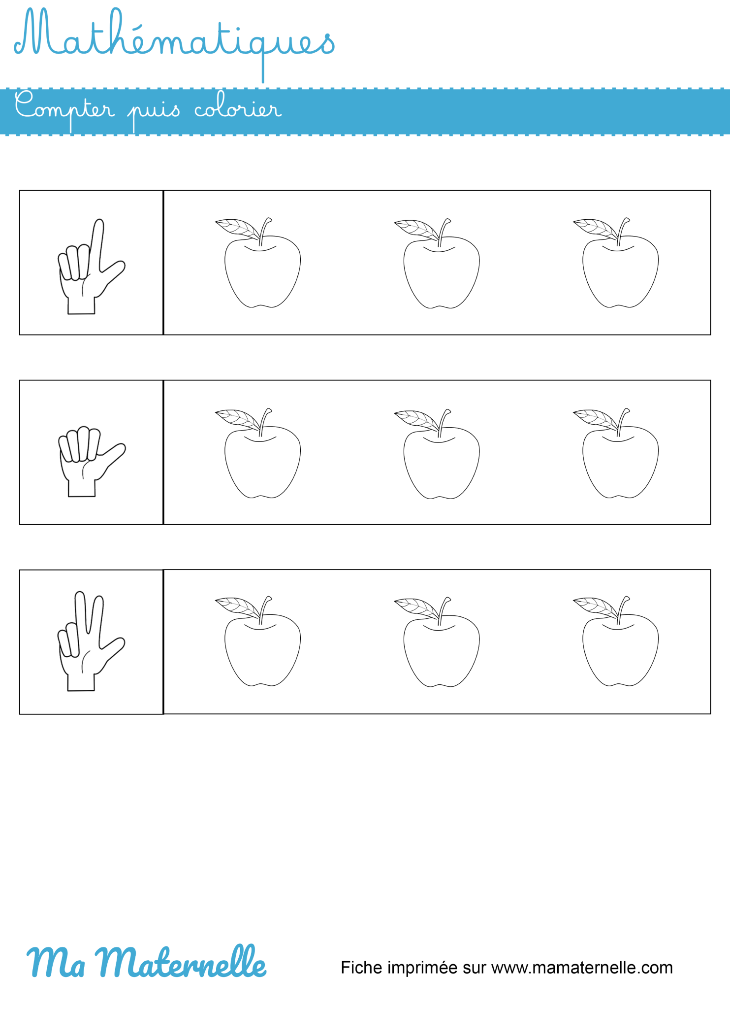 Mathématiques : compter puis colorier - Ma Maternelle