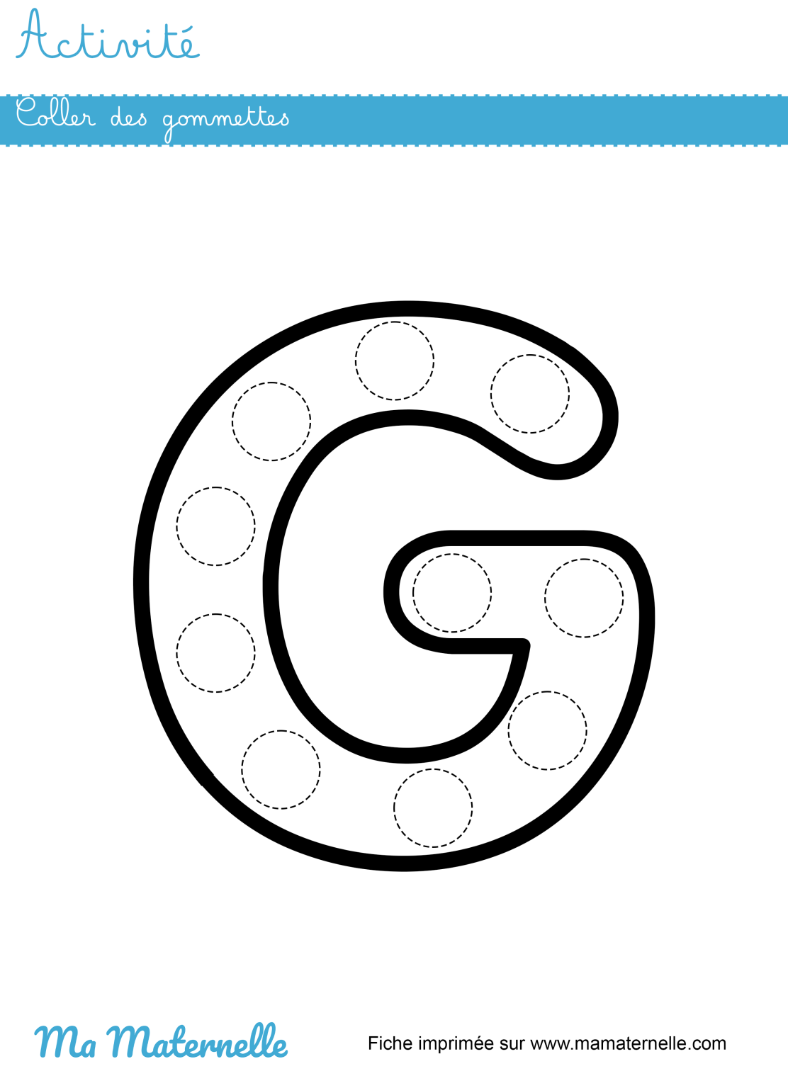 Activité : coller des gommettes - Ma Maternelle