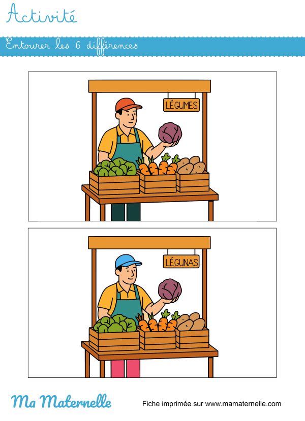 Activité : entourer les différences - Ma Maternelle
