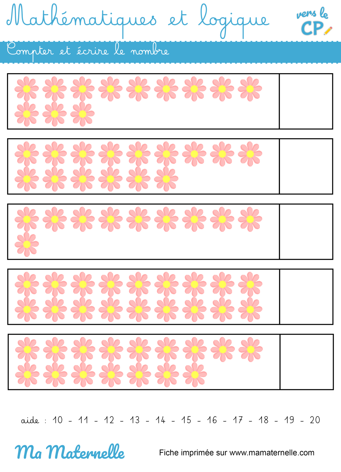Mathématiques et logique : compter et écrire le nombre - Ma Maternelle