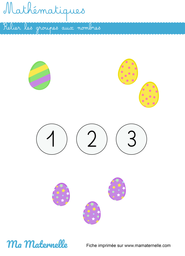 Mathématiques : relier les groupes aux nombres - Ma Maternelle