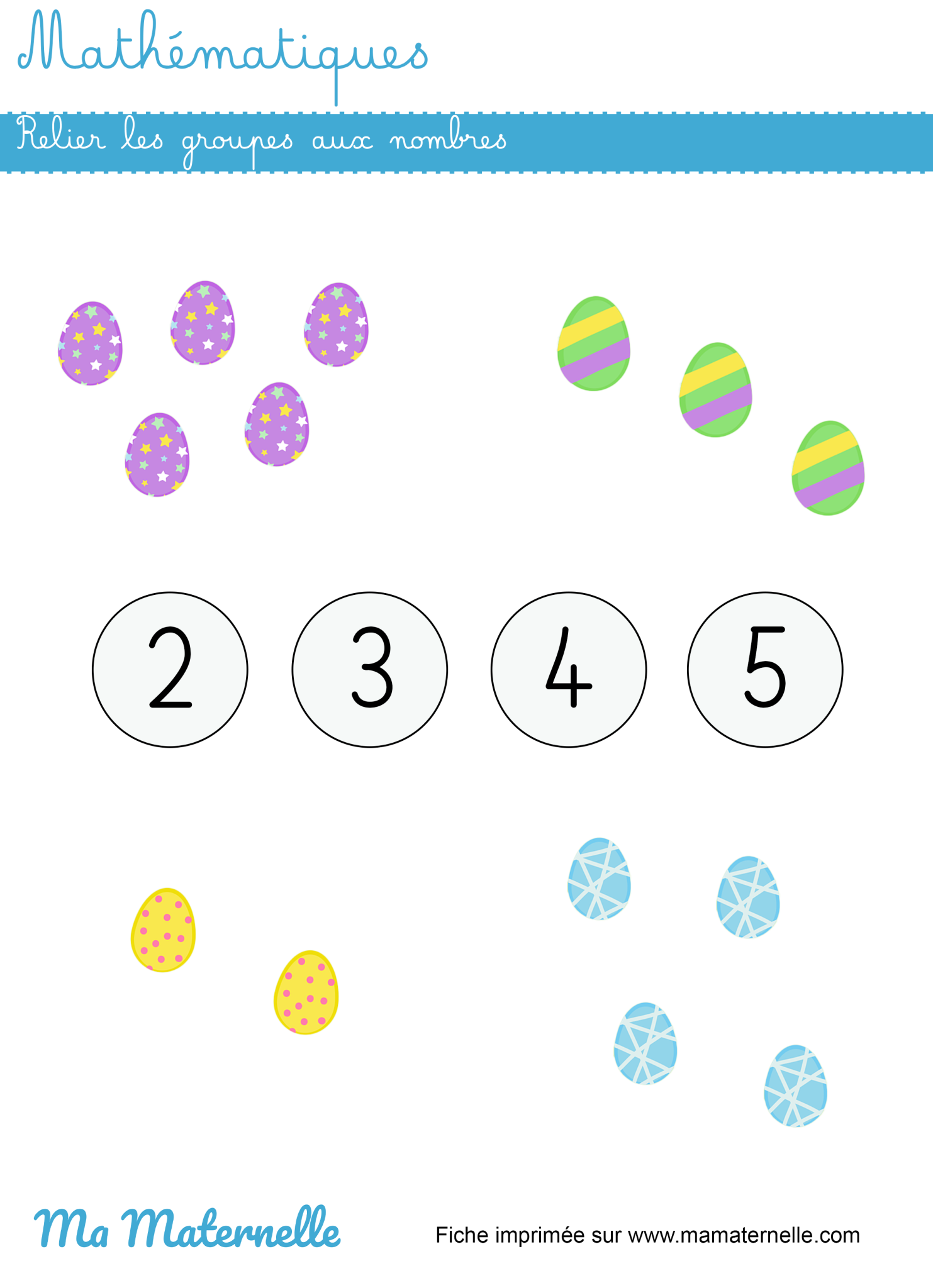 Mathématiques : relier les groupes aux nombres - Ma Maternelle
