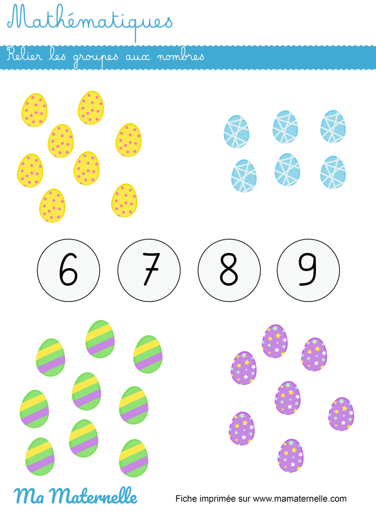 Mathématiques : relier les groupes aux nombres - Ma Maternelle