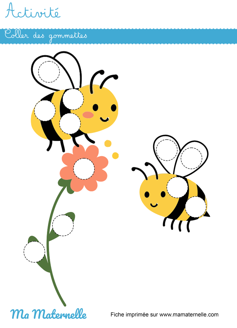 Activité : coller des gommettes - Ma Maternelle