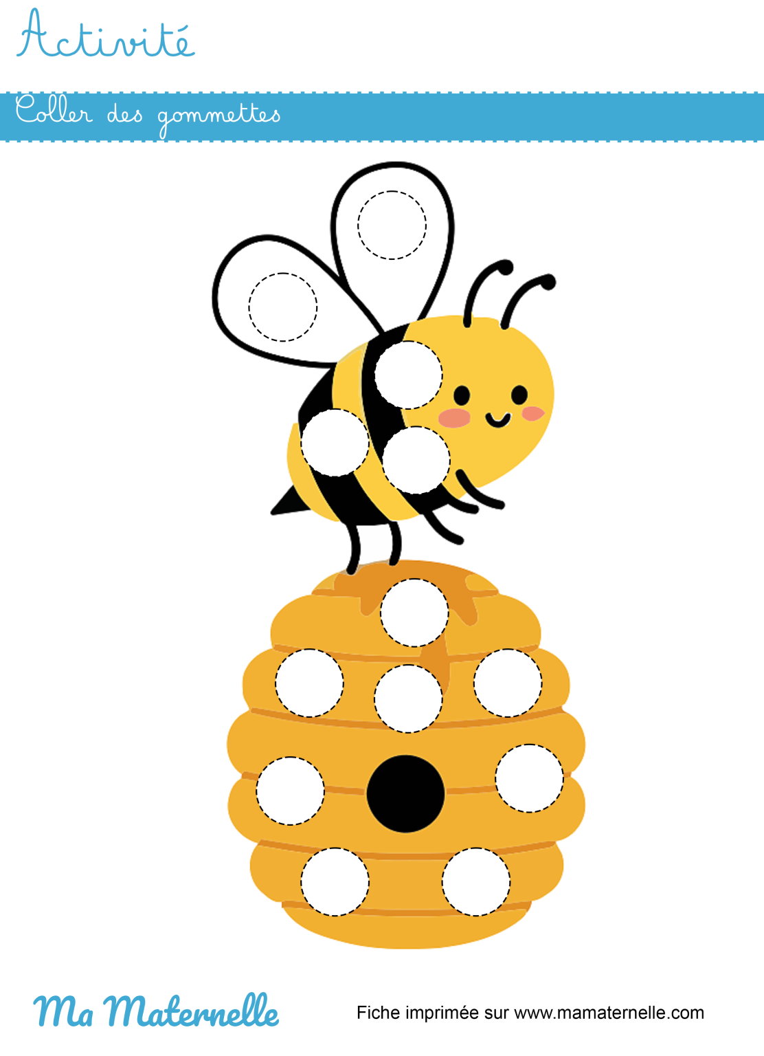 Activité : coller des gommettes - Ma Maternelle