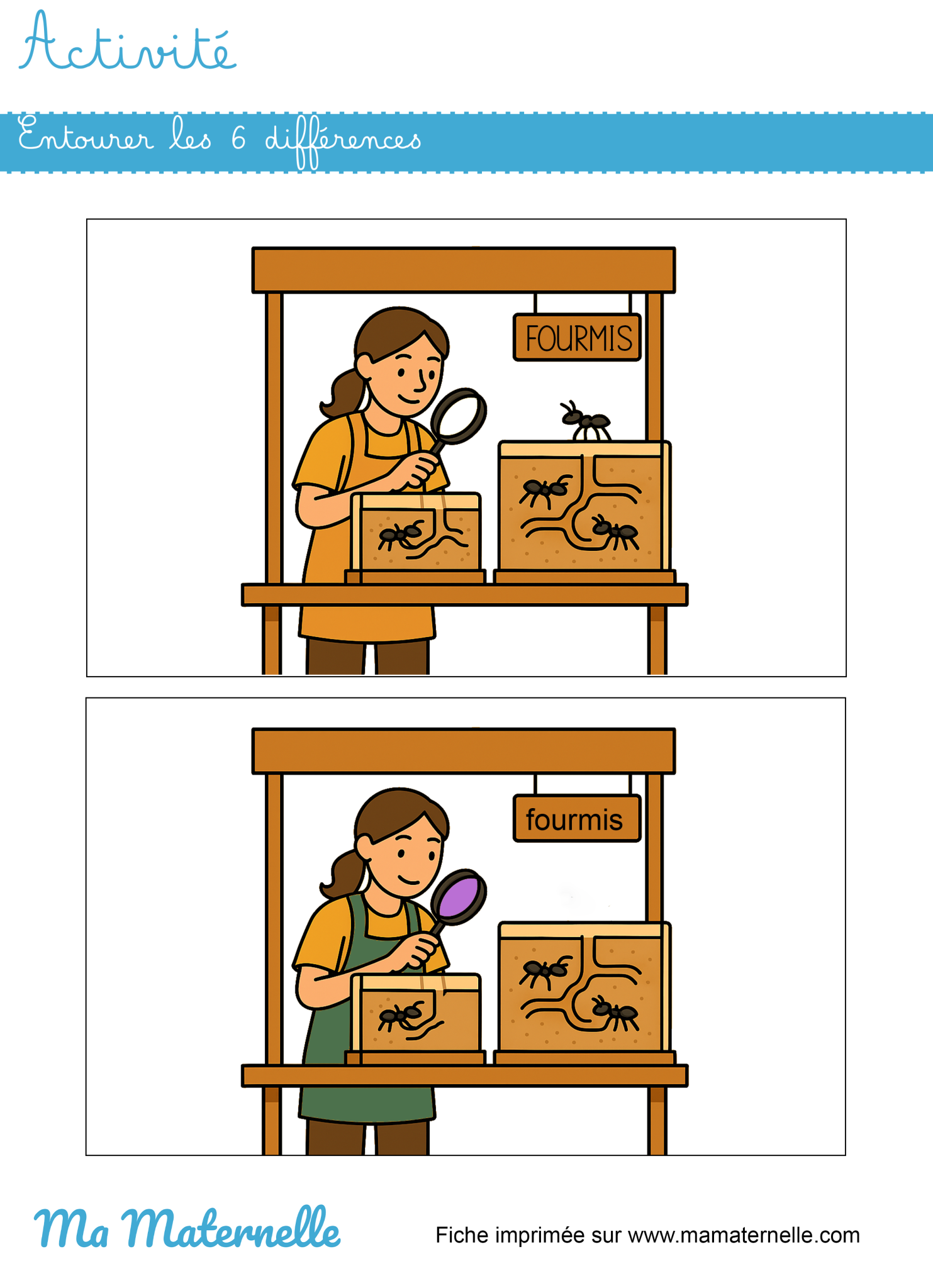 Activité : entourer les différences - Ma Maternelle