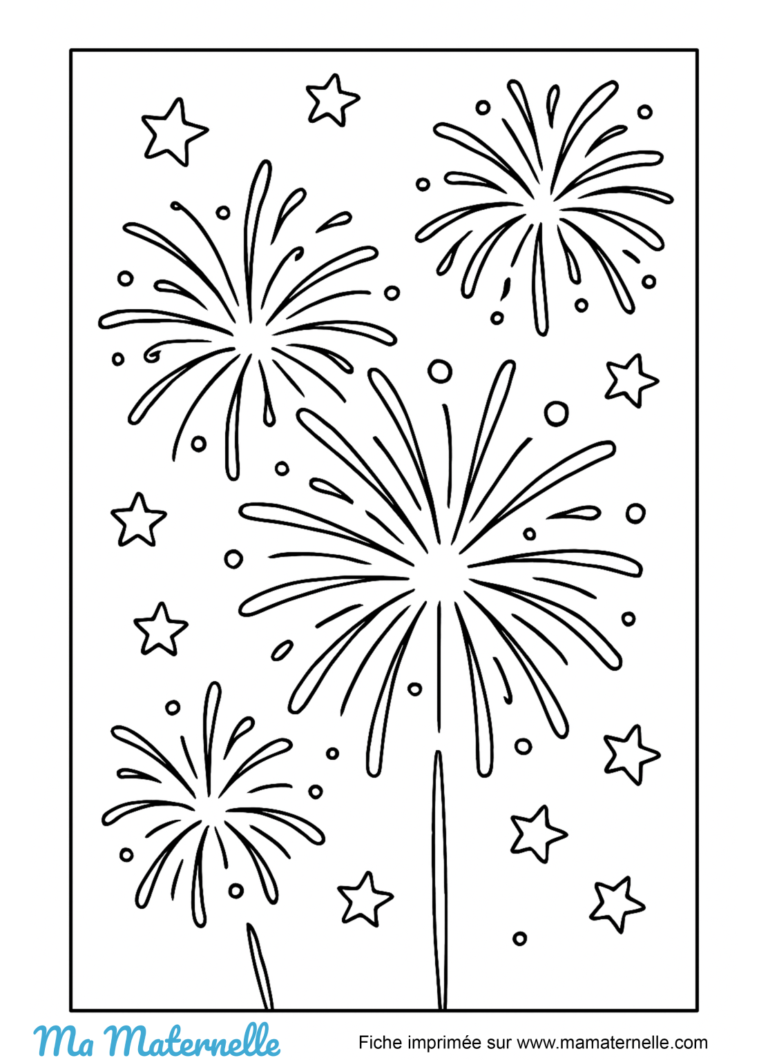 Coloriage feux d'artifice - Ma Maternelle