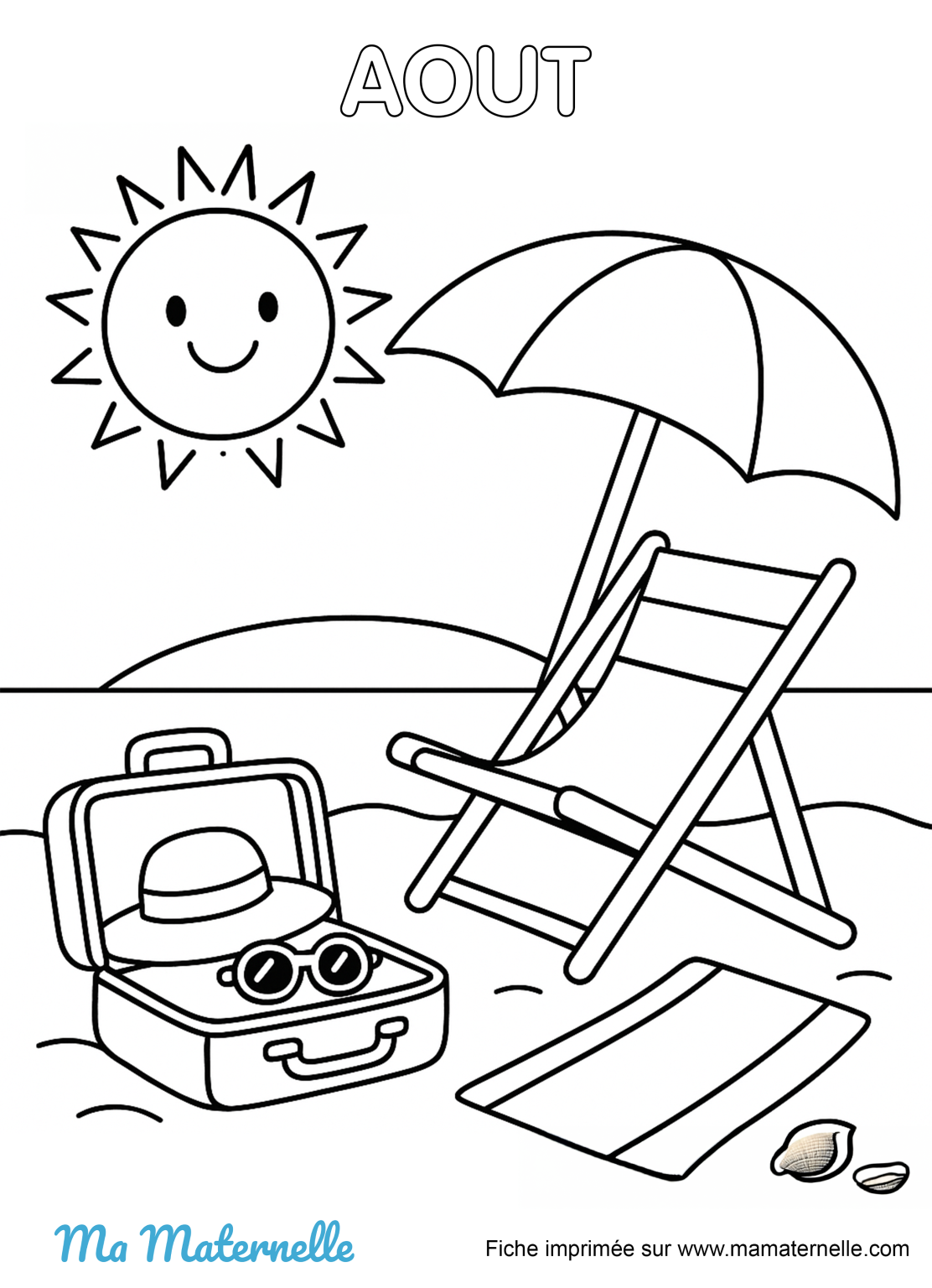 Coloriage du mois d'août - Ma Maternelle