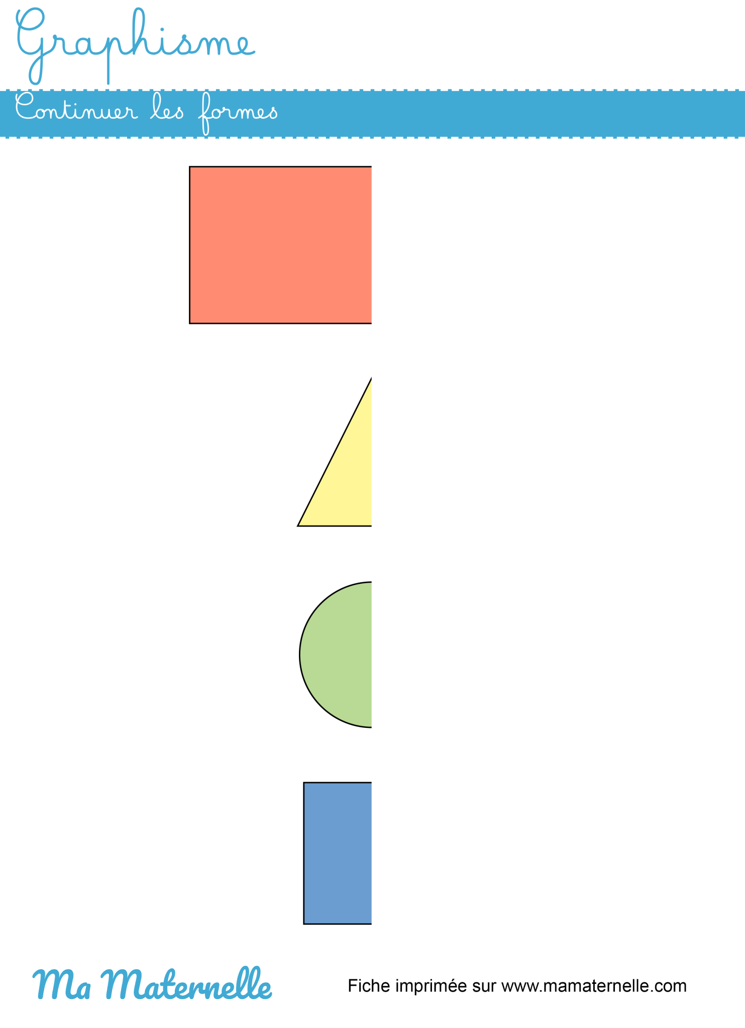 Graphisme : continuer les formes - Ma Maternelle