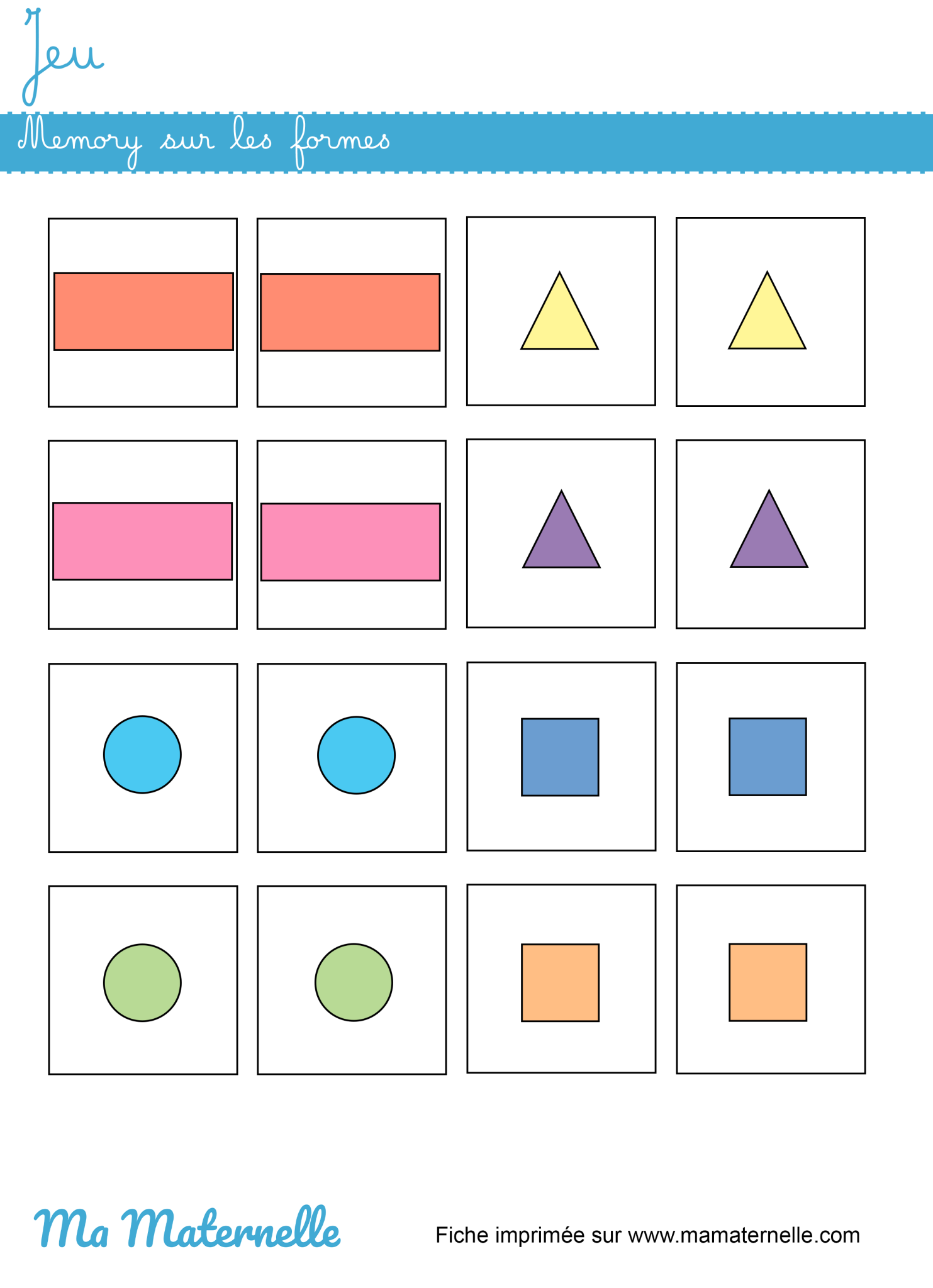 Jeu : memory sur les formes - Ma Maternelle