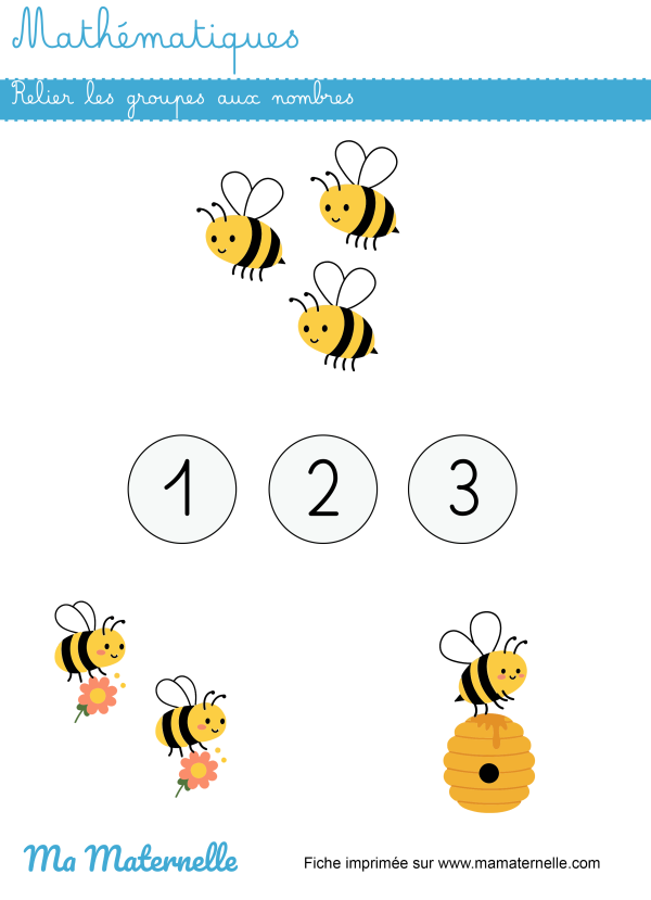 Mathématiques : relier les groupes aux nombres - Ma Maternelle