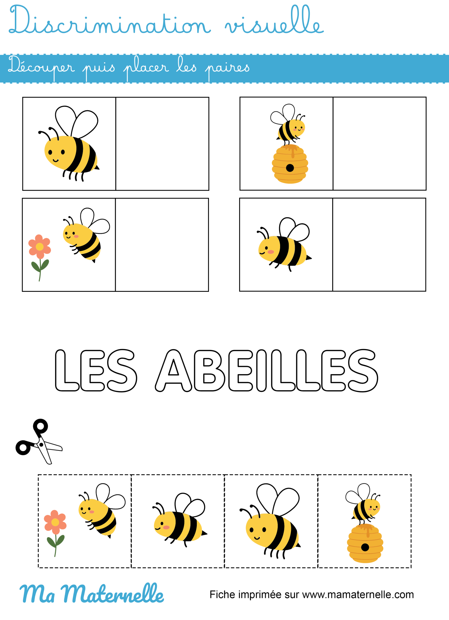 Discrimination visuelle : placer les paires - Ma Maternelle