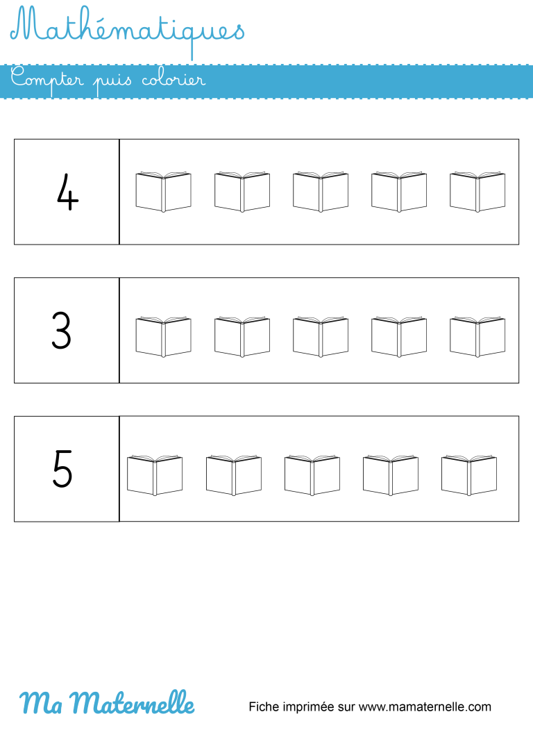 Mathématiques : compter puis colorier - Ma Maternelle