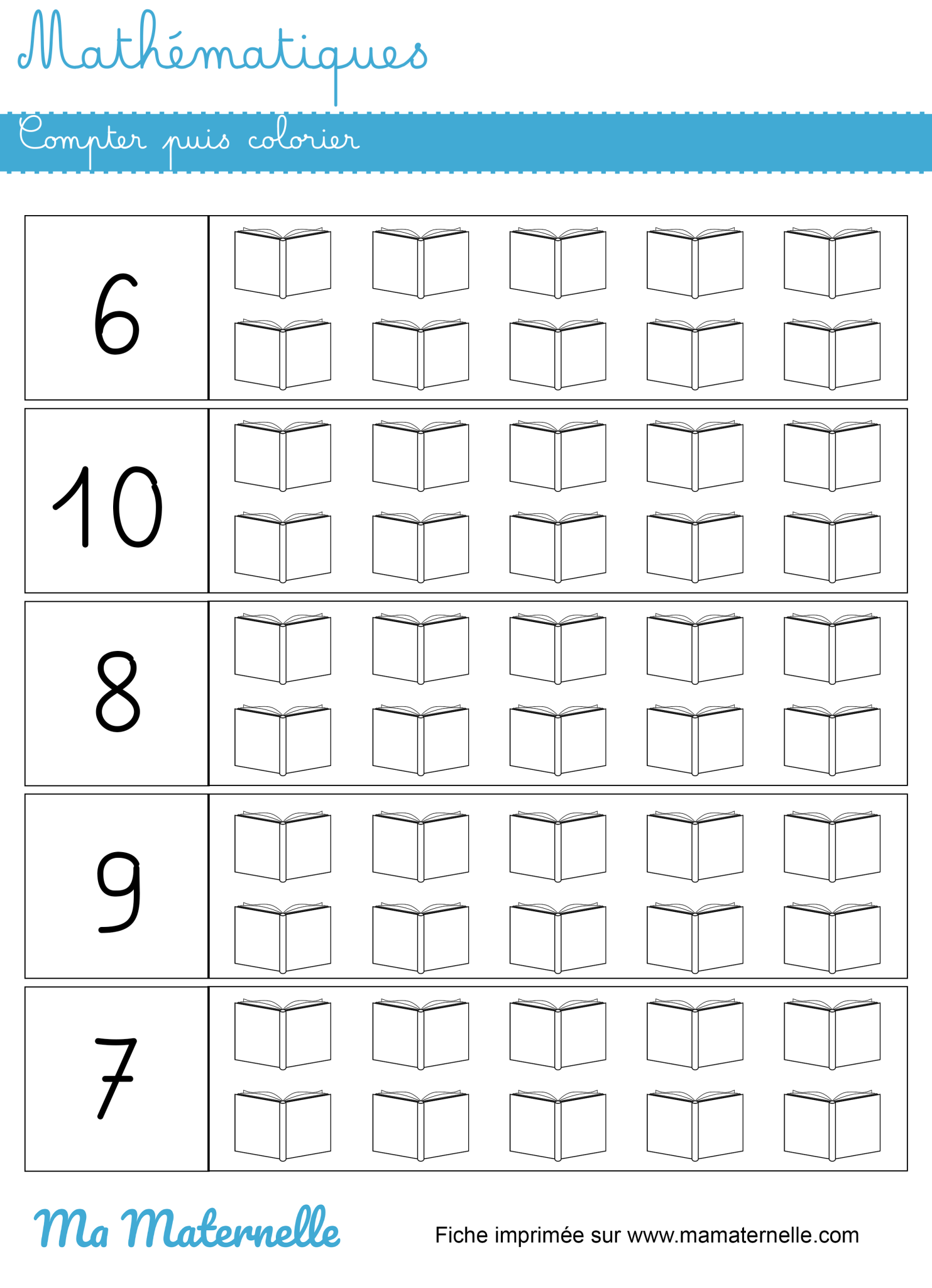 Mathématiques : compter puis colorier - Ma Maternelle