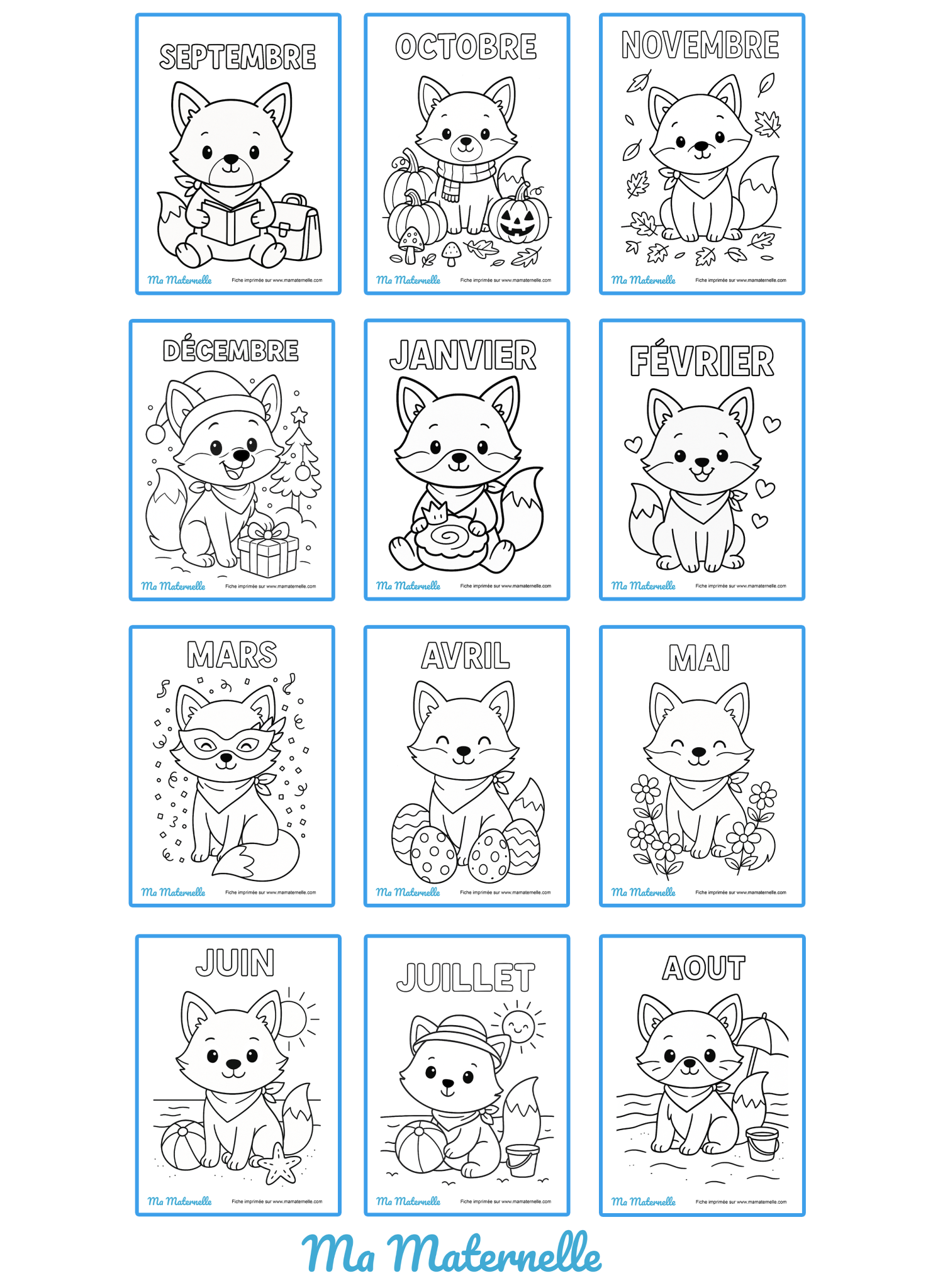 Coloriages des mois - Ma Maternelle