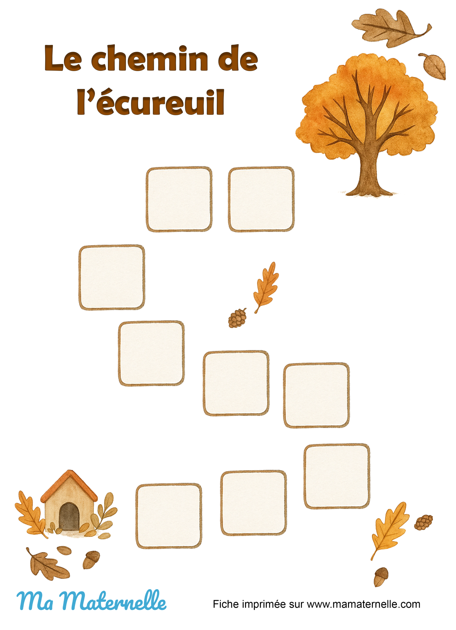 Mathématiques : le chemin de l'écureuil - Ma Maternelle