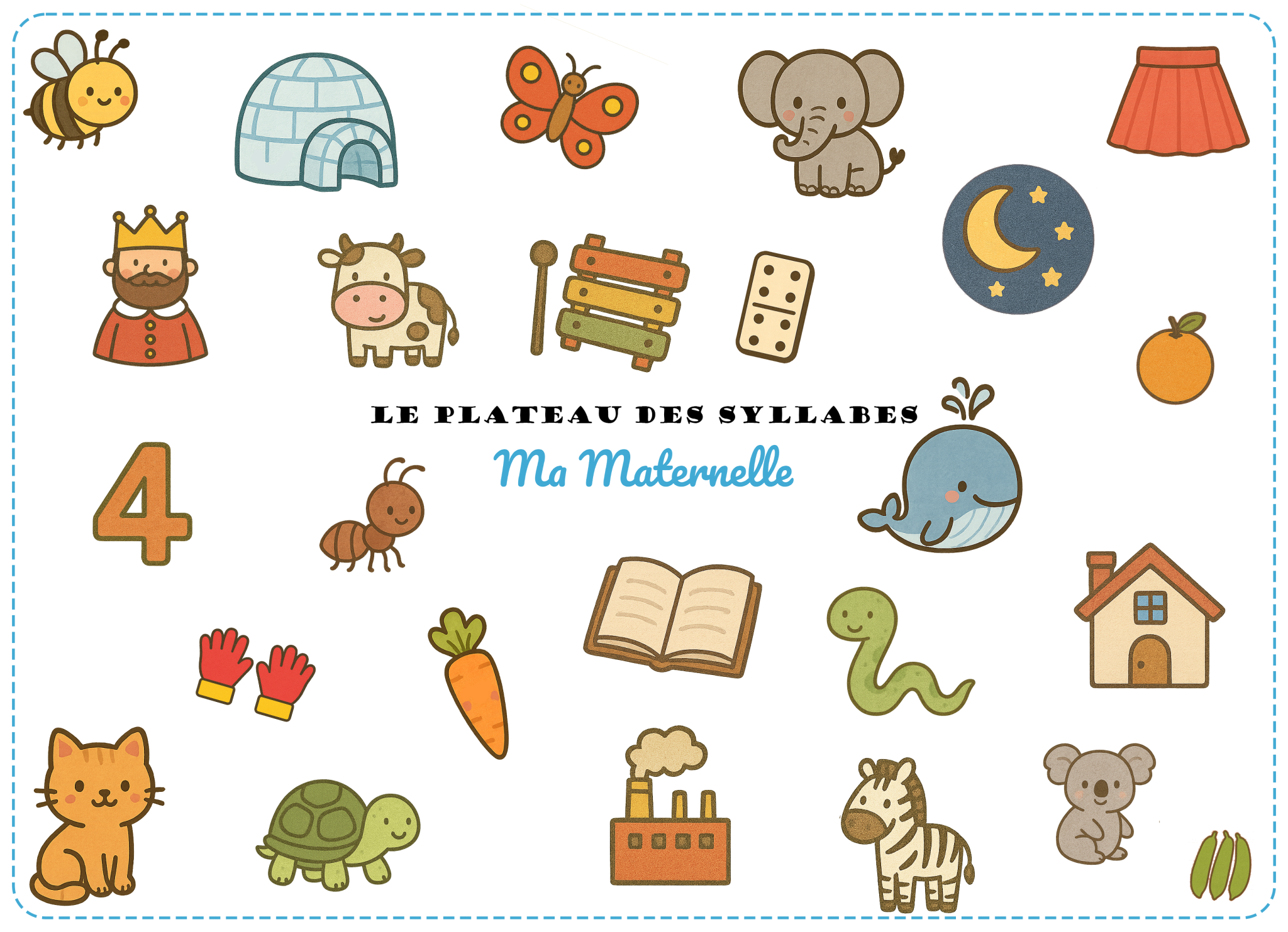 Jeu : le plateau des syllabes - Ma Maternelle