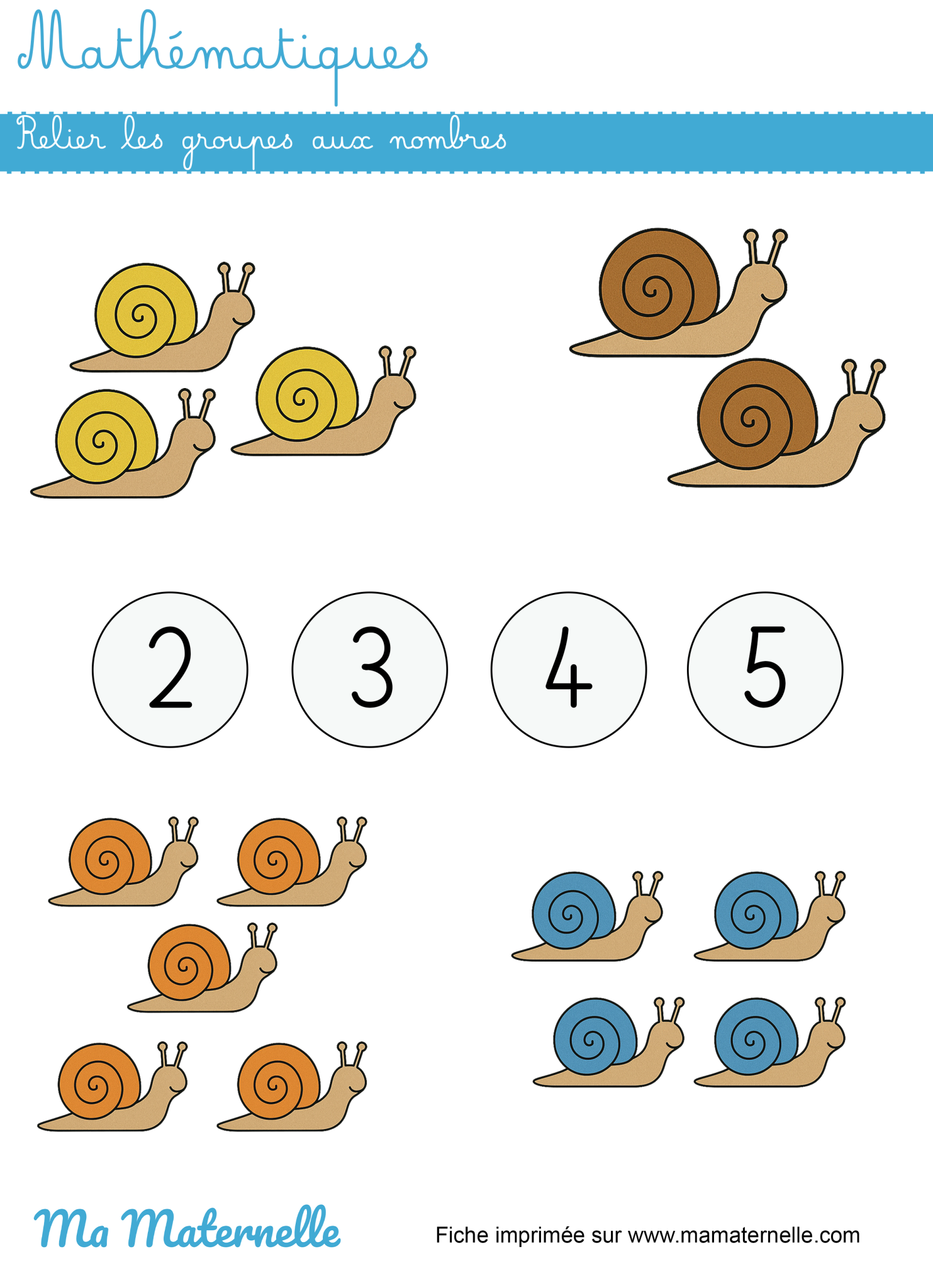 Mathématiques : relier les groupes aux nombres - Ma Maternelle