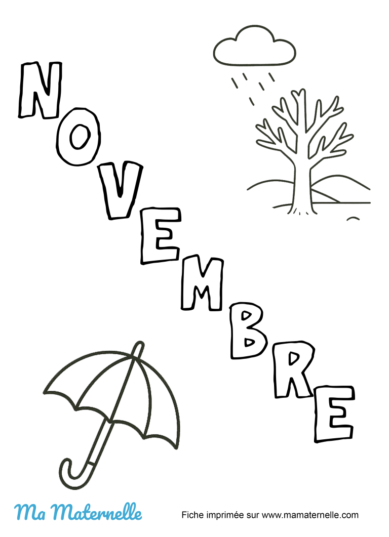 Coloriage du mois de novembre - Ma Maternelle